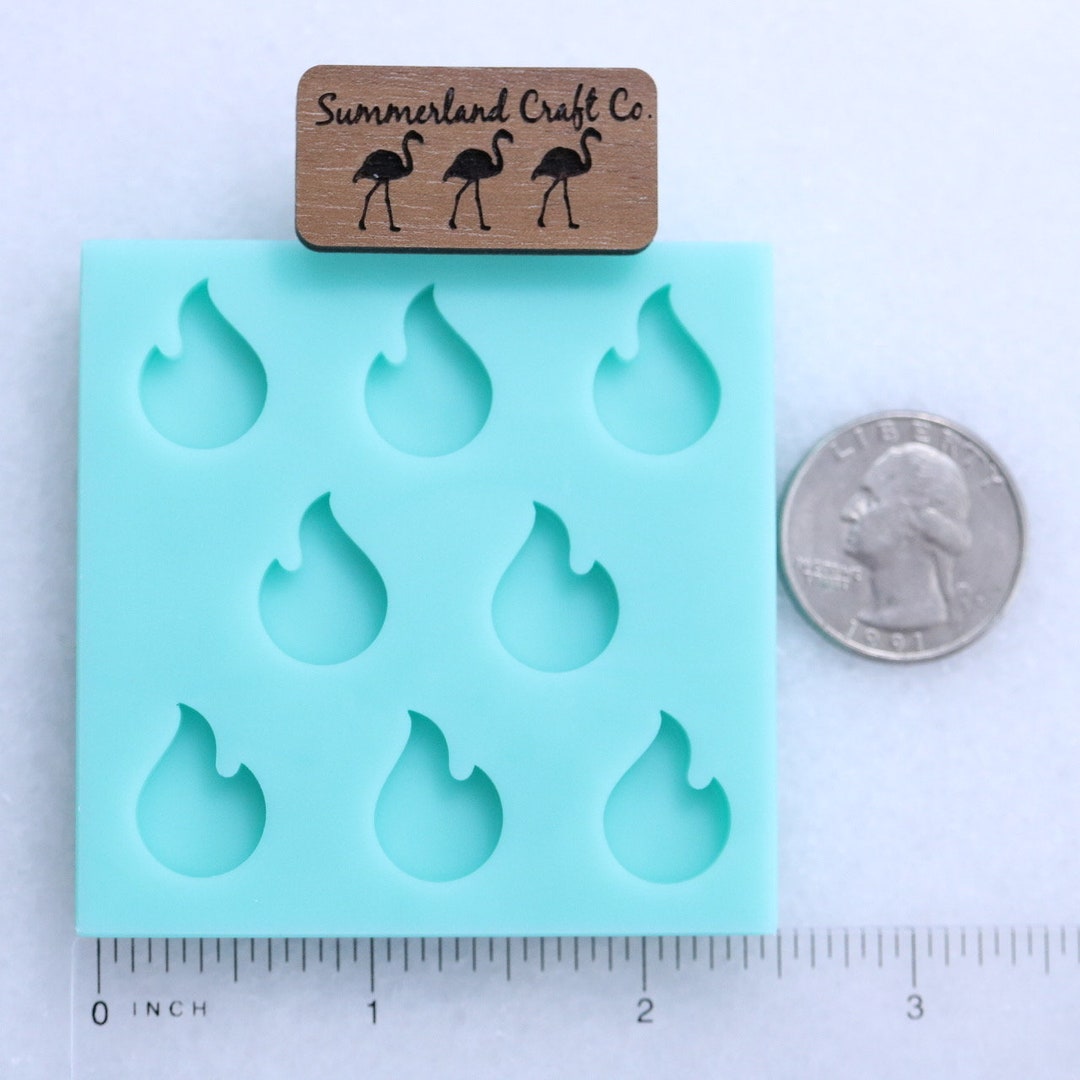 Shiny Solid Fire Shape Stud Earrings Mold, Fire Stud Mold, Flame Stud ...