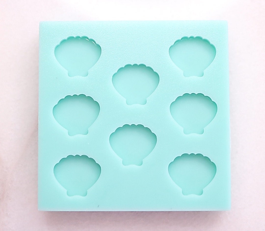 Shiny Scallop Seashell Stud Mold, Shell Stud Mold, Shell Cabochon Mold ...