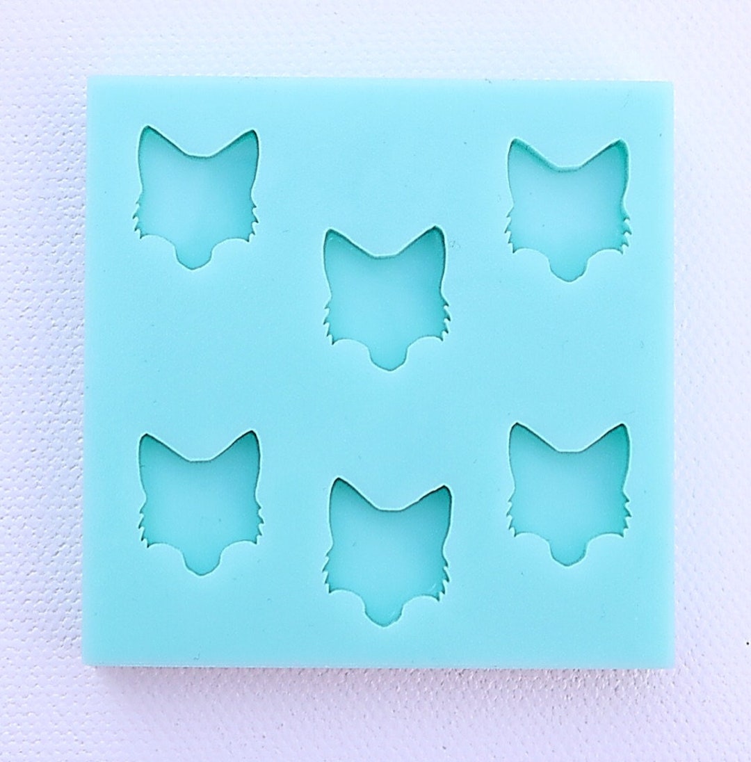 Fox Head Stud Mold, Fox Jewelry Mold, Fox Earring Mold, Fox Cabochon ...