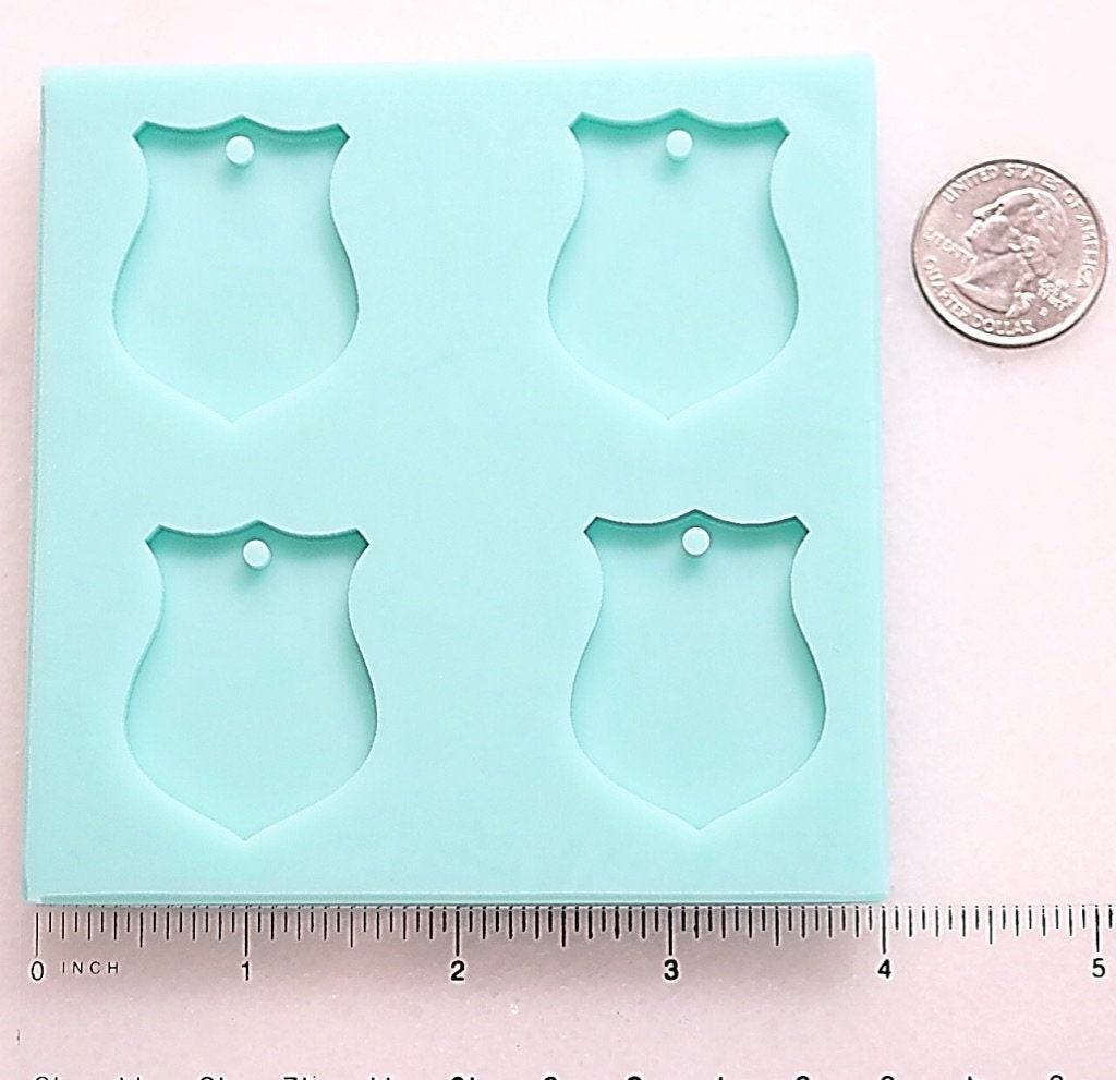 Shiny Police Badge Pendant Mold, Police Logo Drop Earrings Mold, Police ...