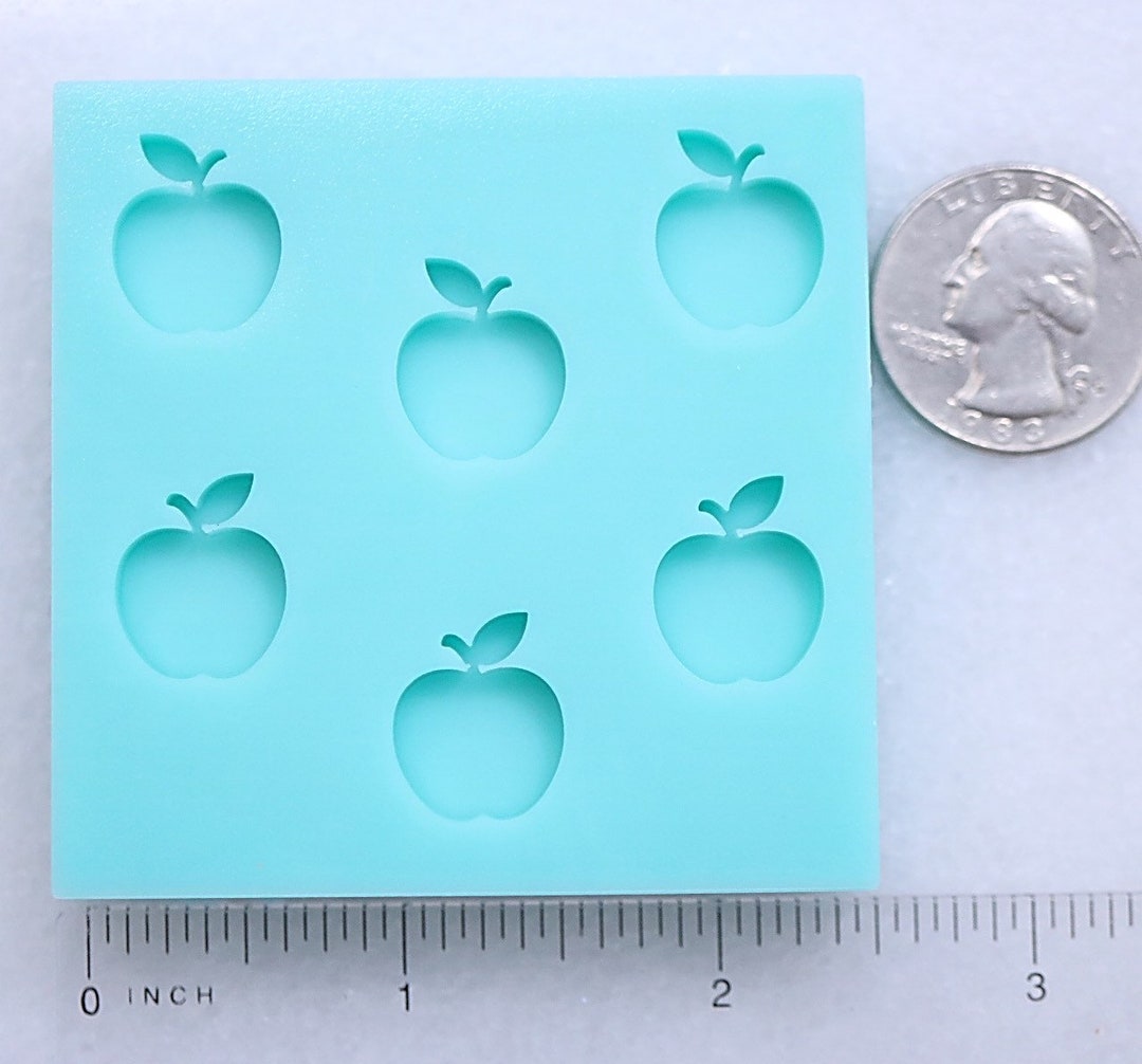 Apple Stud Earrings Resin Mold, Apple Cabochon Resin Mold, Apple ...
