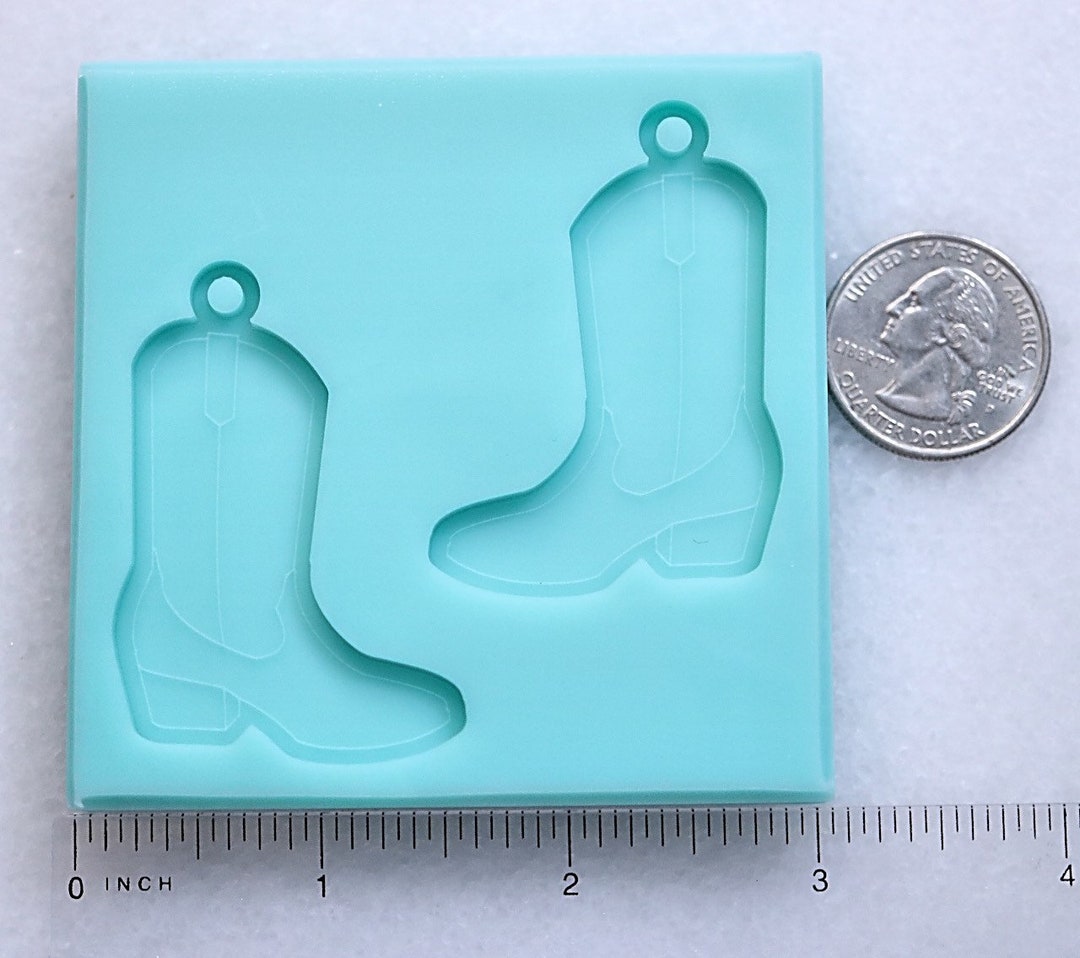 Etched Cowboy Boot Pendant Mold, Etched Cowboy Boot Jewelry Mold ...