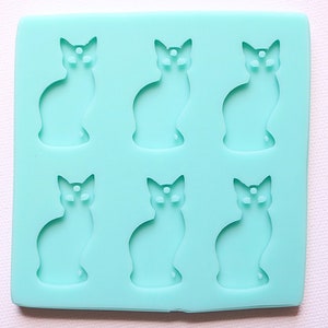 Cat Pendant Mold, Cat Jewelry Mold, Cat Drop Earrings Mold, Feline Mold ...