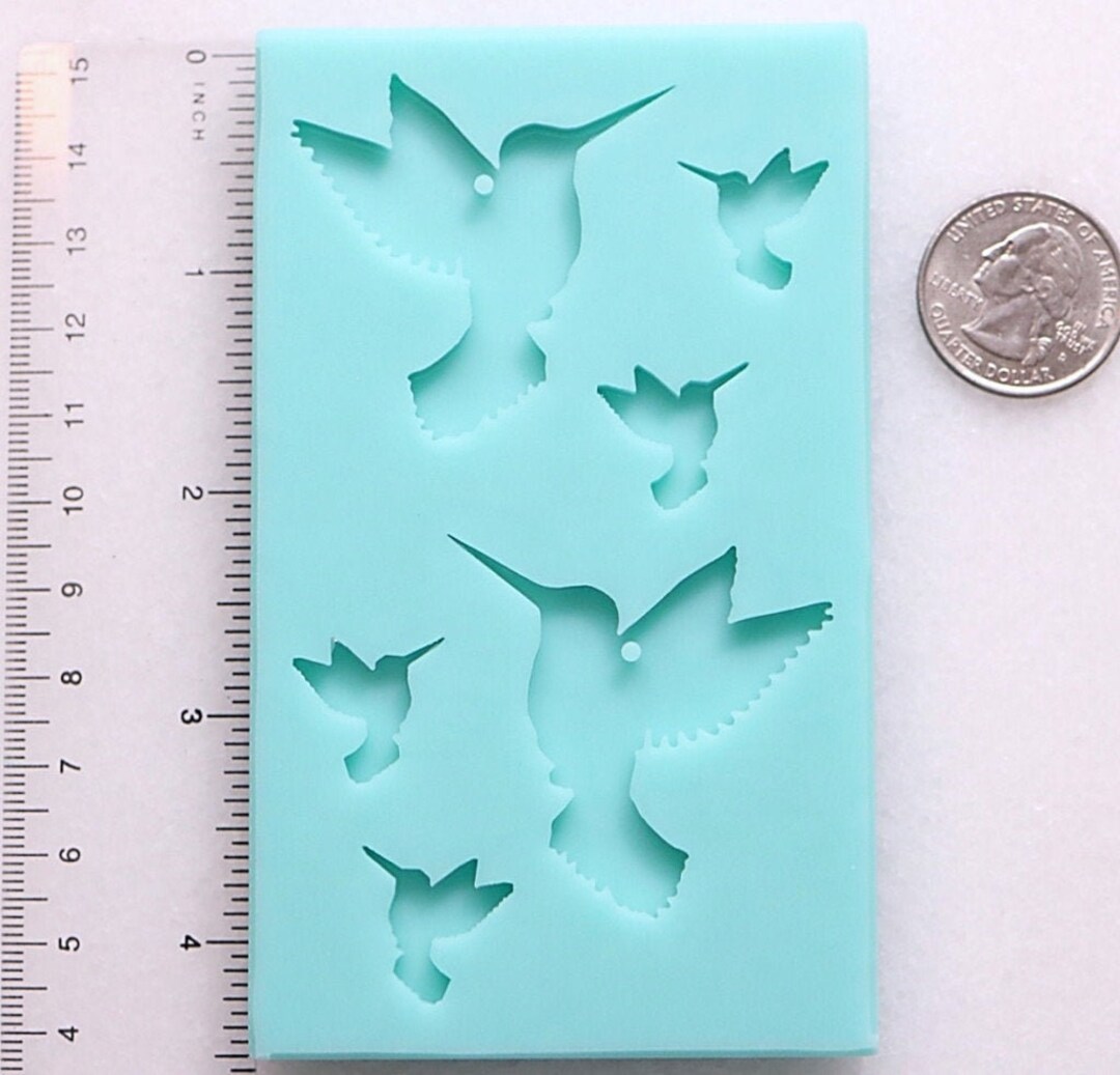 Hummingbird Shiny Jewelry Mold, Hummingbird Stud Earring Mold ...