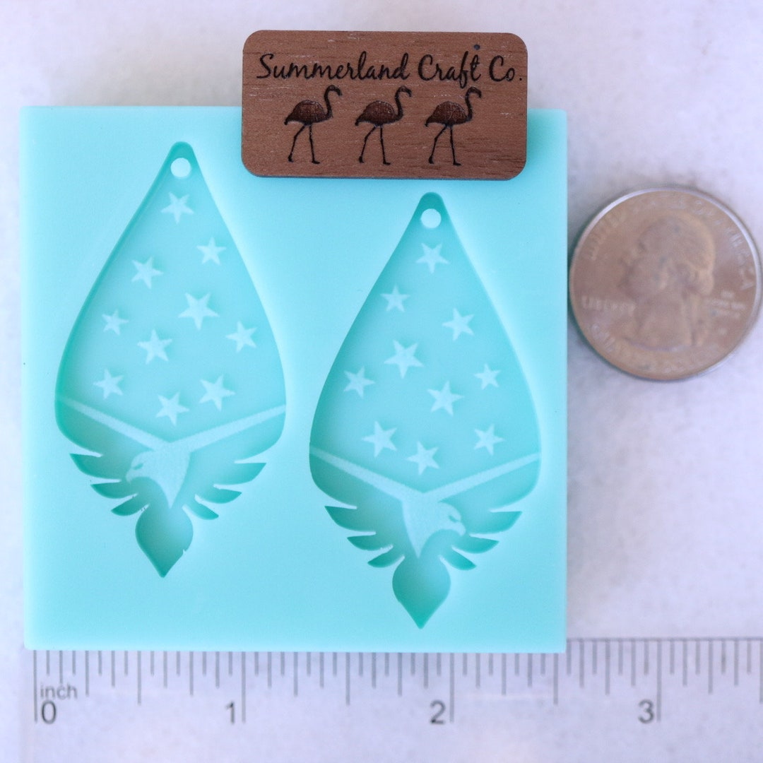 Etched Americana Drop Earrings Mold, America Earrings Mold, America ...