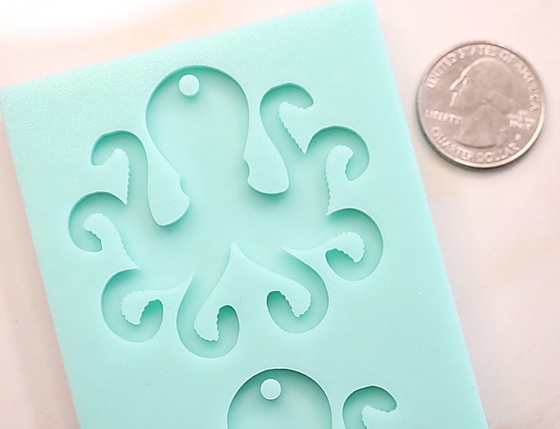 2 Octopus Pendant Resin Mold Octopus Pendant Mold - Etsy
