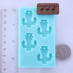 Shiny Spiky Cactus Drop Earrings Mold, Cactus Earrings Mold, Cactus ...