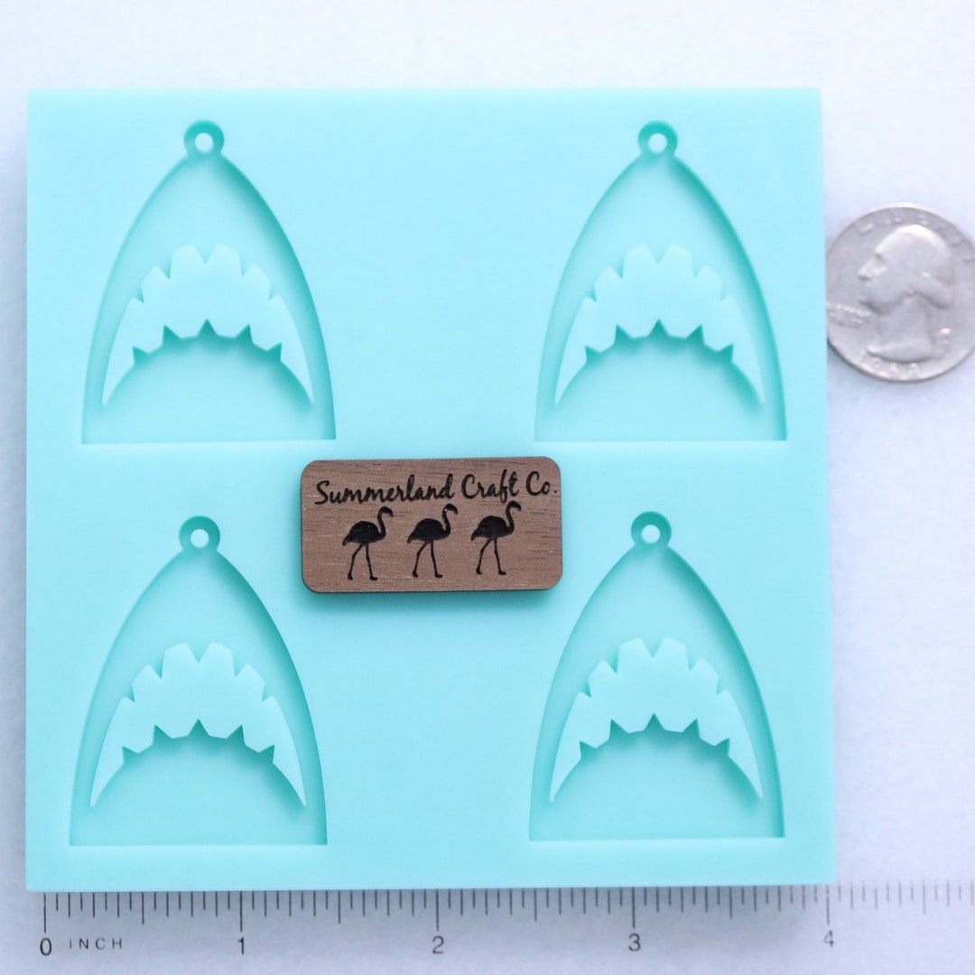 Shark Cutout Drop Mold, Shark Mouth Jewelry Mold, Shark Bite Drop ...
