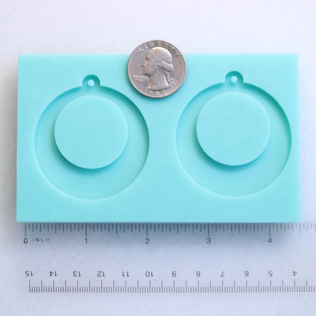 Shiny Hoop Earrings Mold, Hoop Pendant Mold, Hoop Drop Earrings Mold ...