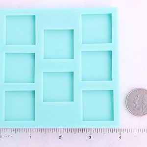 1" Shiny Undrilled Flat Square Shape Mold, Square Cabochon Resin Mold ...