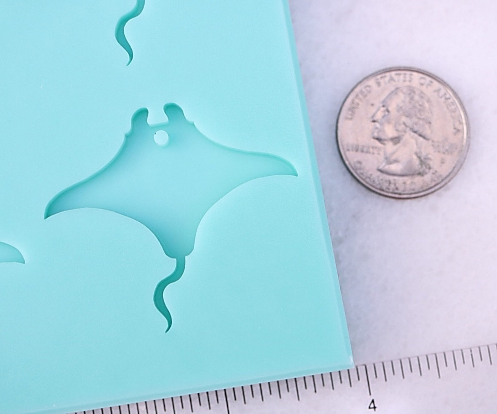 Manta Ray Pendant Mold, Manta Ray Jewelry Mold, Shiny Manta Ray ...