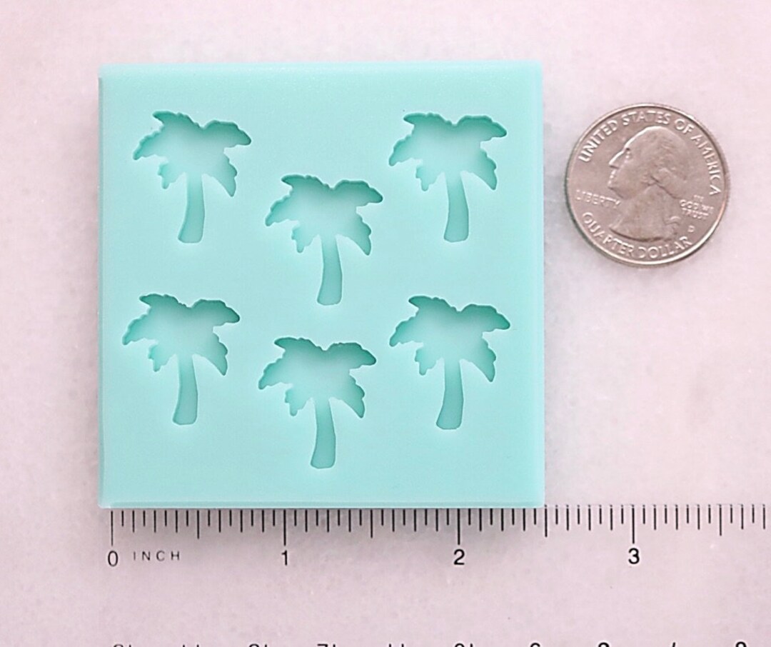 Palm Tree Stud Earrings Resin Mold, Palm Tree Cabochon Mold, Palm Tree ...