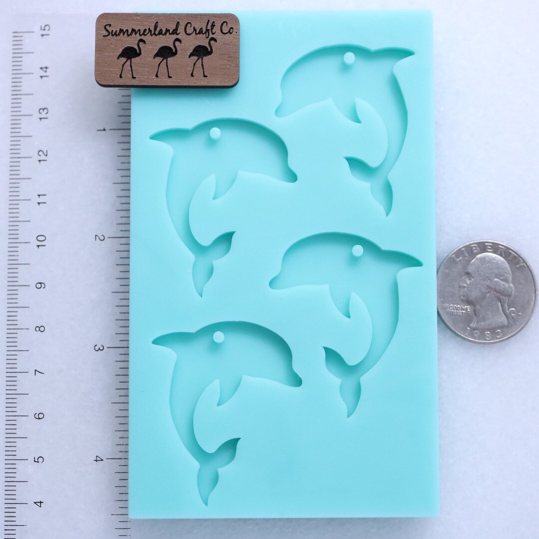 Shiny Dolphin Pendant Mold, Dolphin Jewelry Mold, Dolphin Earrings Mold ...