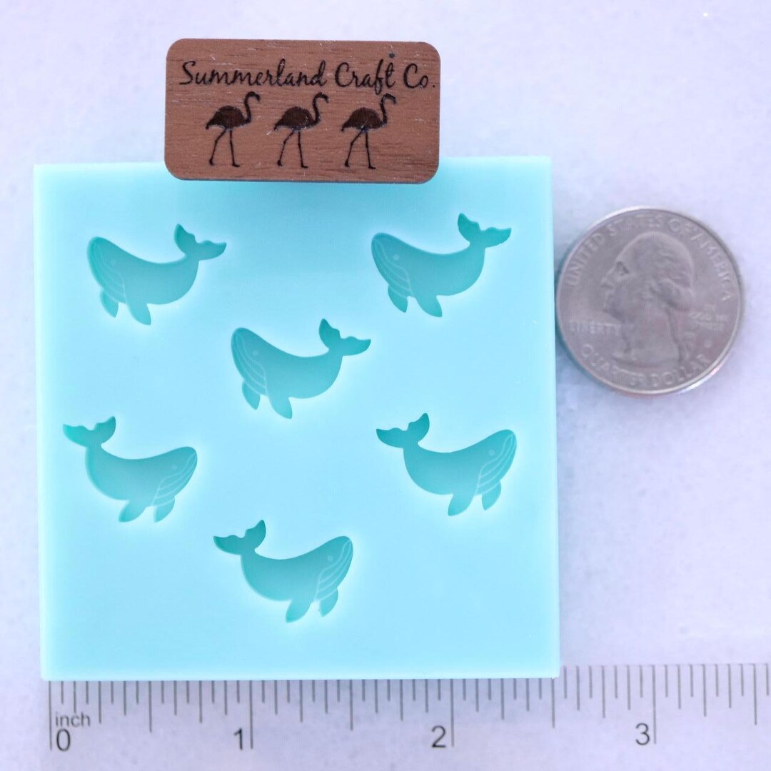 Scored Whale Stud Earrings Mold, Whale Earrings Mold, Whale Shaker Bits ...