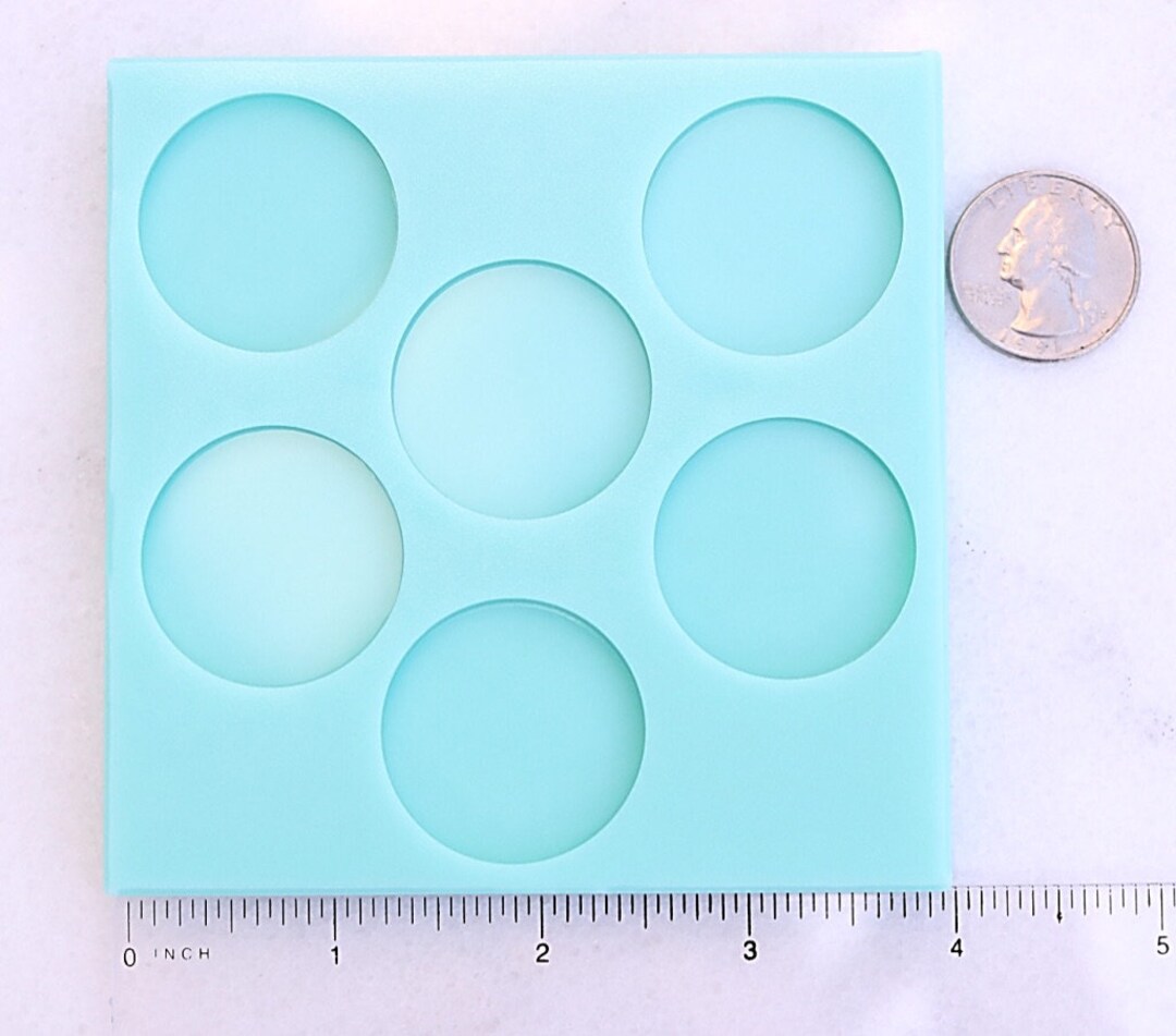 Shiny Undrilled 1.25 Inch Coin Shape Mold, Flat Round Cabochon Mold ...