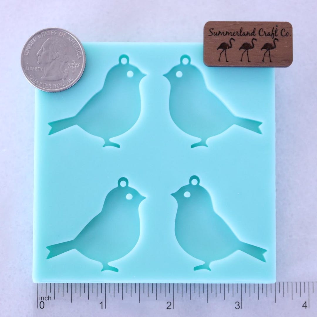 Shiny Bird Drop Earrings Mold, Bird Pendant Mold, Bird Earrings Mold ...
