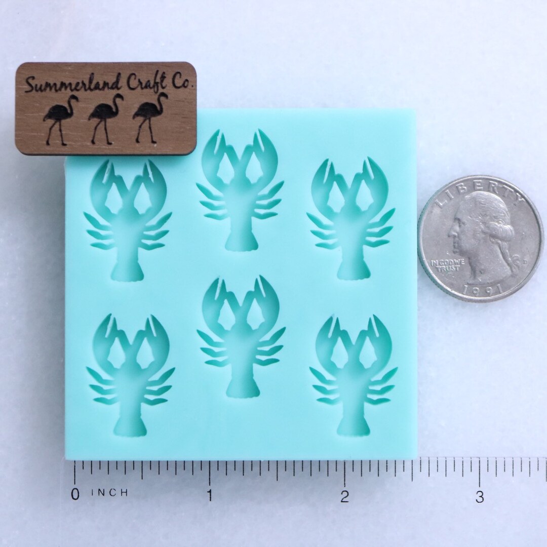 Crawfish Stud Earrings Mold, Crawfish Cabochon Mold, Undrilled Crawfish ...