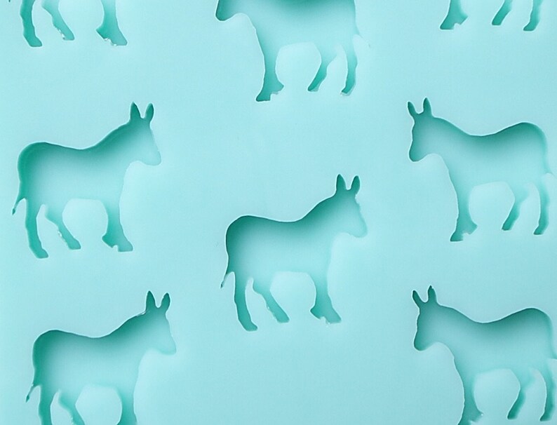 Mirrored Donkey Stud Earrings Resin Mold, Donkey Cabochon Mold, Donkey ...