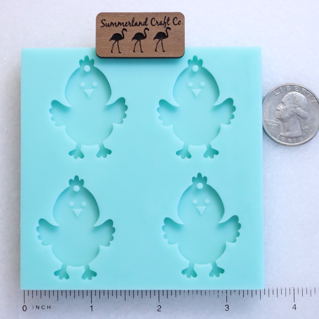 Etched Baby Chick Drop Earrings Mold, Chick Earrings Mold, Chick ...