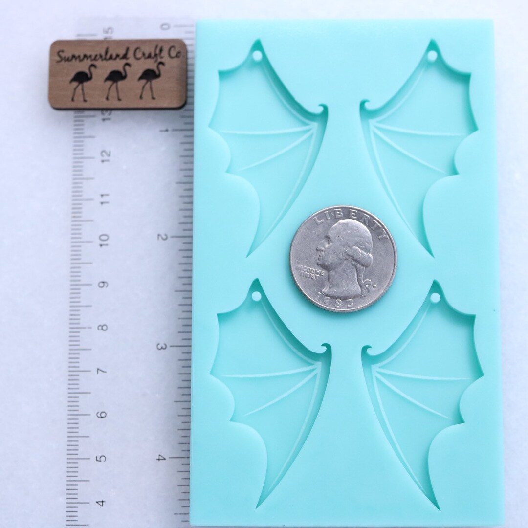 Etched Bat Wings Pendant Mold, Bat Wings Drop Earrings Mold, Etched Bat ...