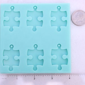 Shiny Puzzle Piece Shape Drop Mold, Puzzle Charm Epoxy Resin Mold ...