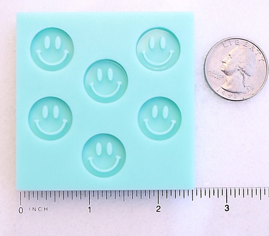 Shiny Smiley Face Stud Mold, Smiley Face Stud Earrings Mold, Smile Face ...
