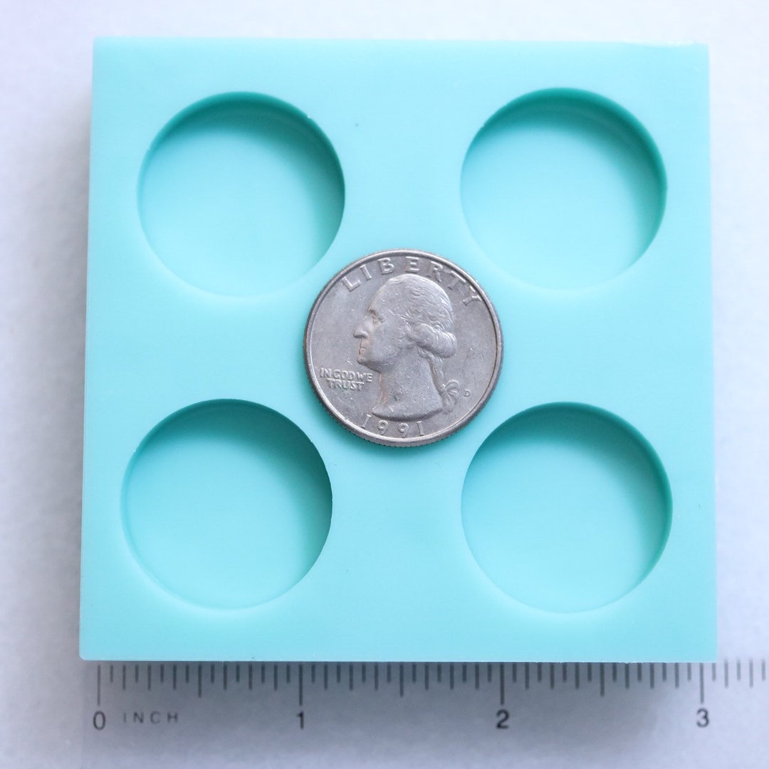 Shiny 1” in Diameter X 1/4” Deep Coin Shape Mold, Flat Round Resin Mold ...