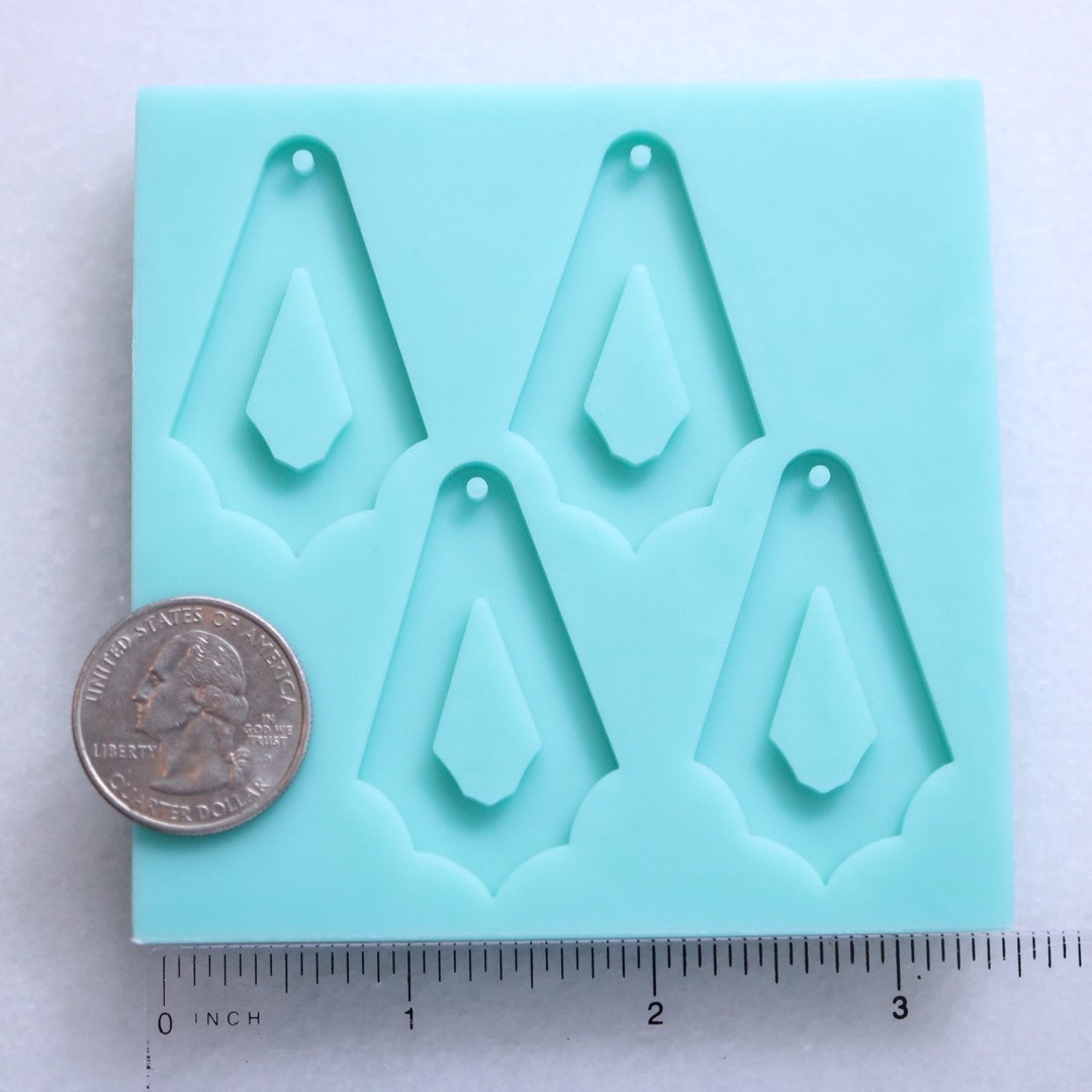 Shiny Open Scallop Teardrop Pendant Mold, Teardrop Earrings Mold, Boho ...