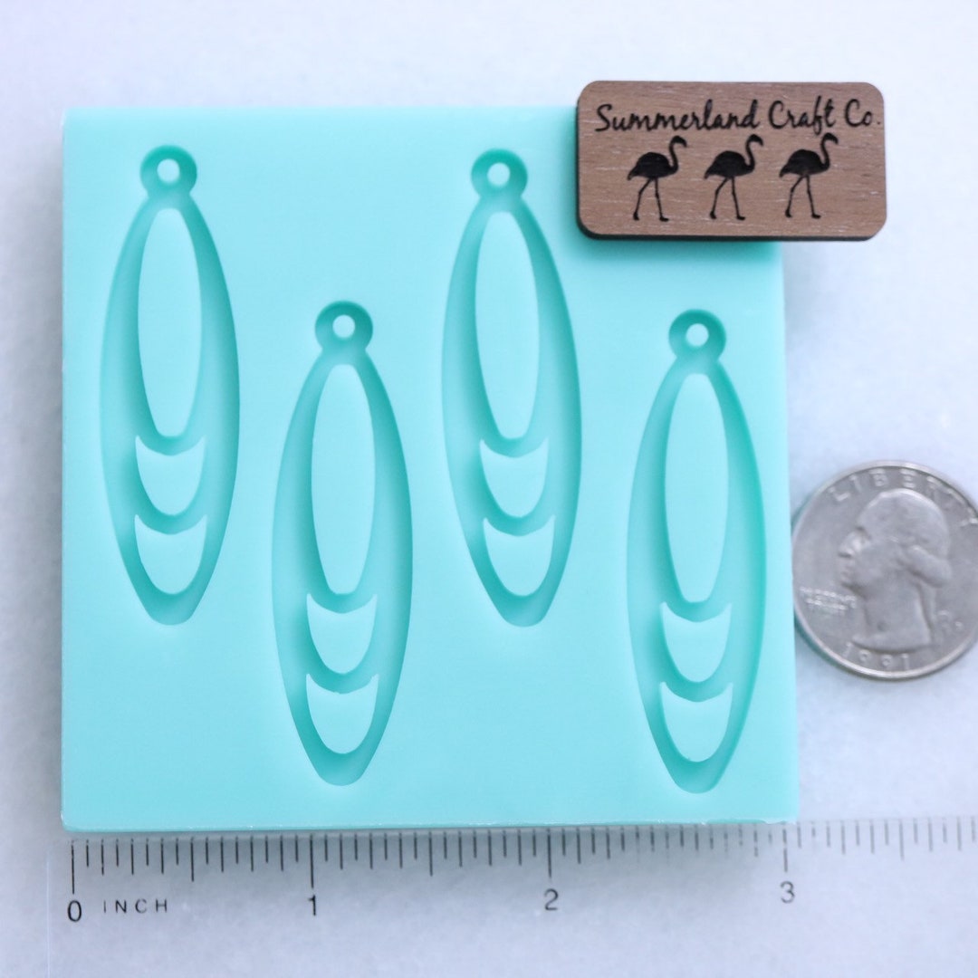 Shiny Open Skinny Oval Shape Pendant Mold, Open Oval Jewelry Mold, Oval ...