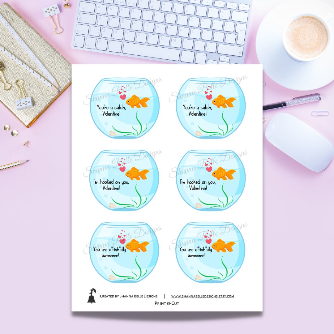 PRINTABLE Goldfish Valentine, Class Exchange, School Valentine ...