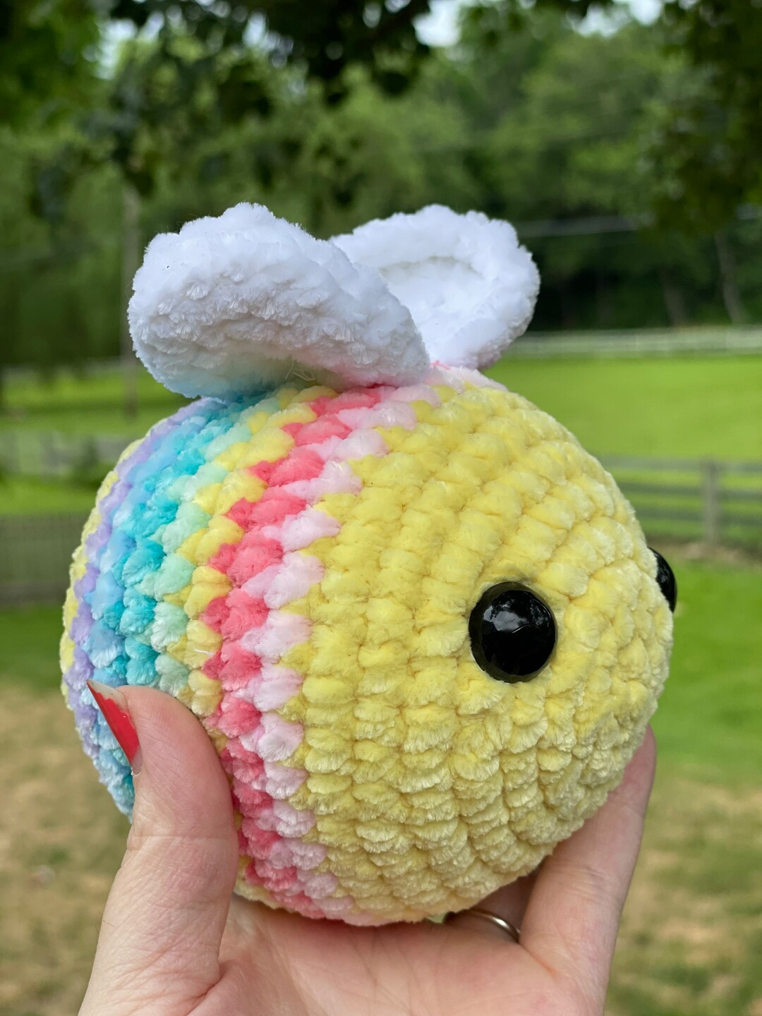 Pastel Rainbow Bee Kind Chub-bee, Squishy Soft Bee Toy, Light Yellow ...