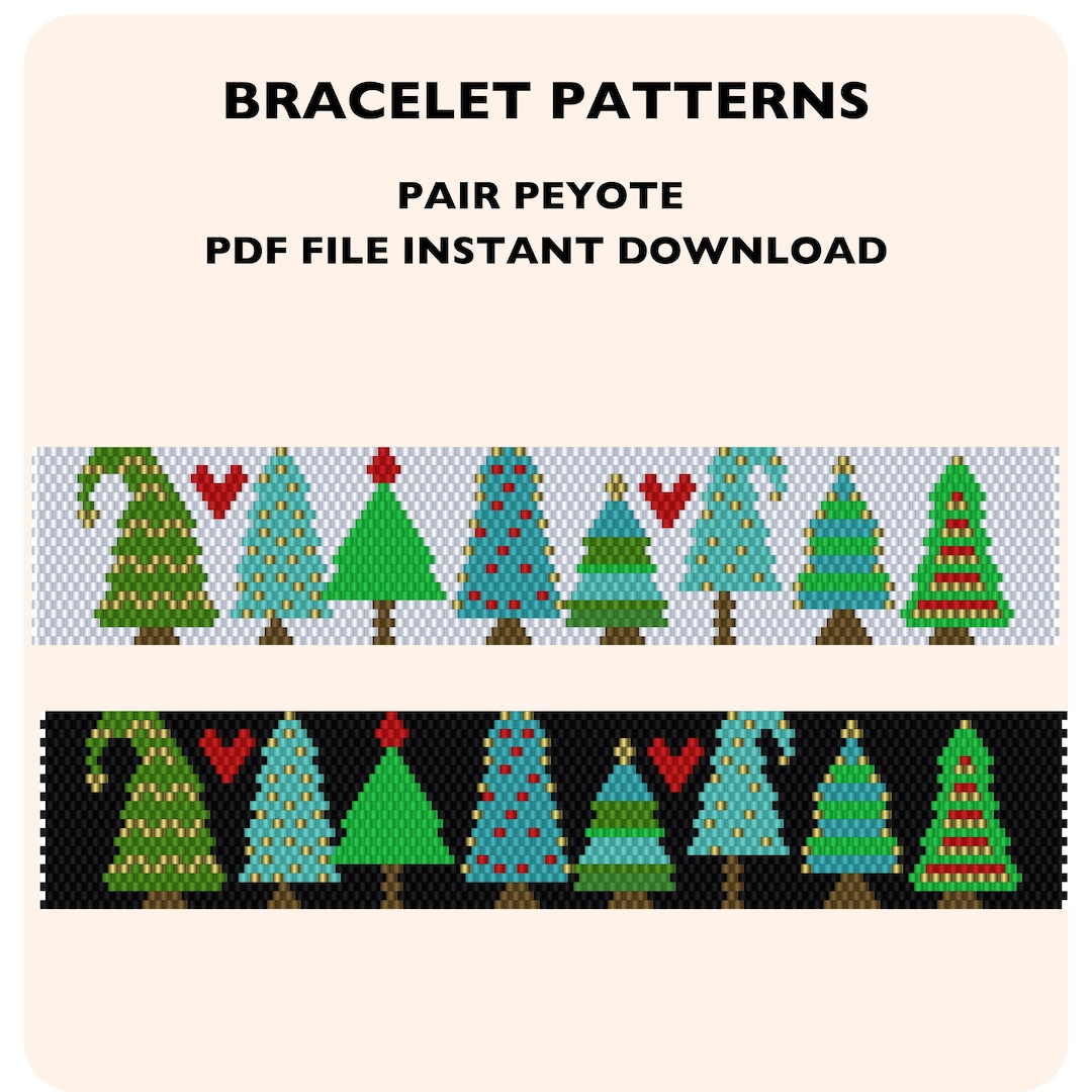 Miyuki Christmas Bracelet Pattern and Tutorial, Christmas Tree Peyote ...
