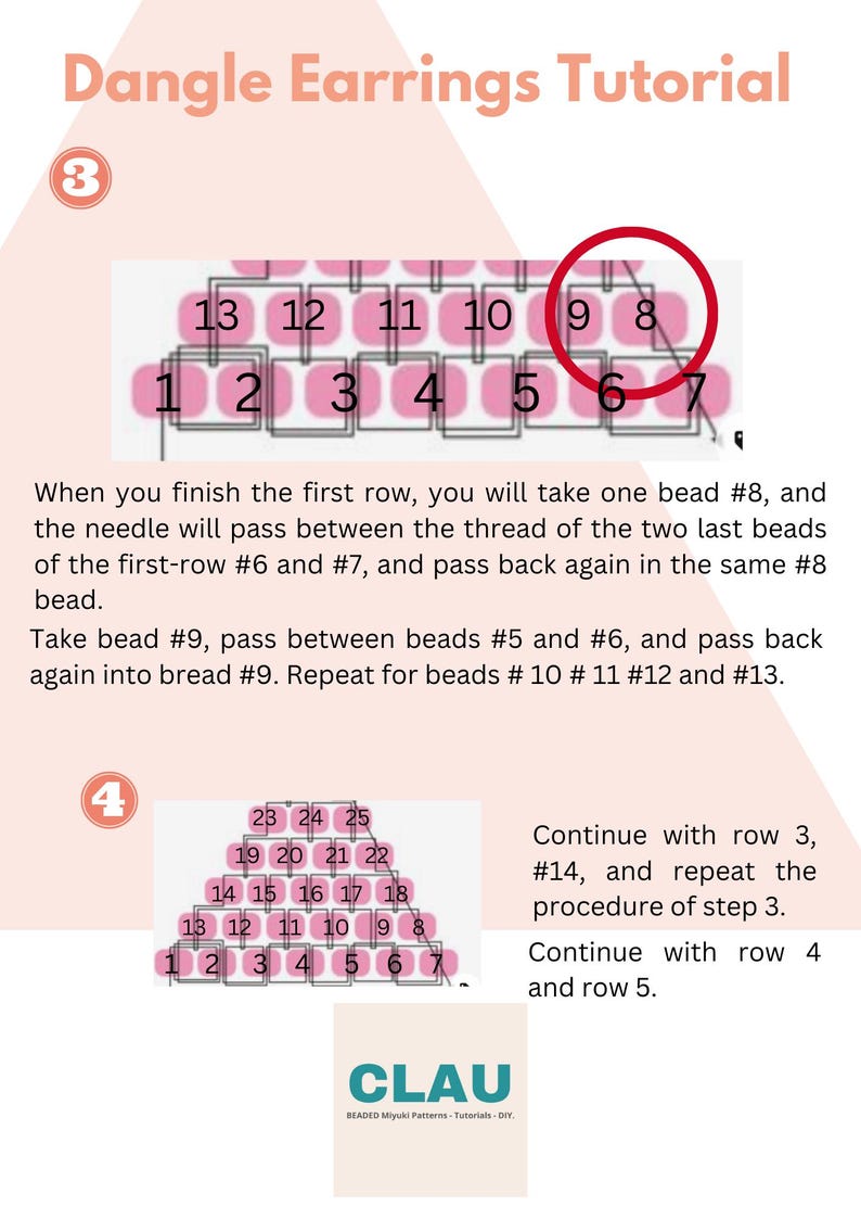 Beading Tutorial Bundle, 4 Miyuki Coursebeads Tutorials PDF, Loom ...