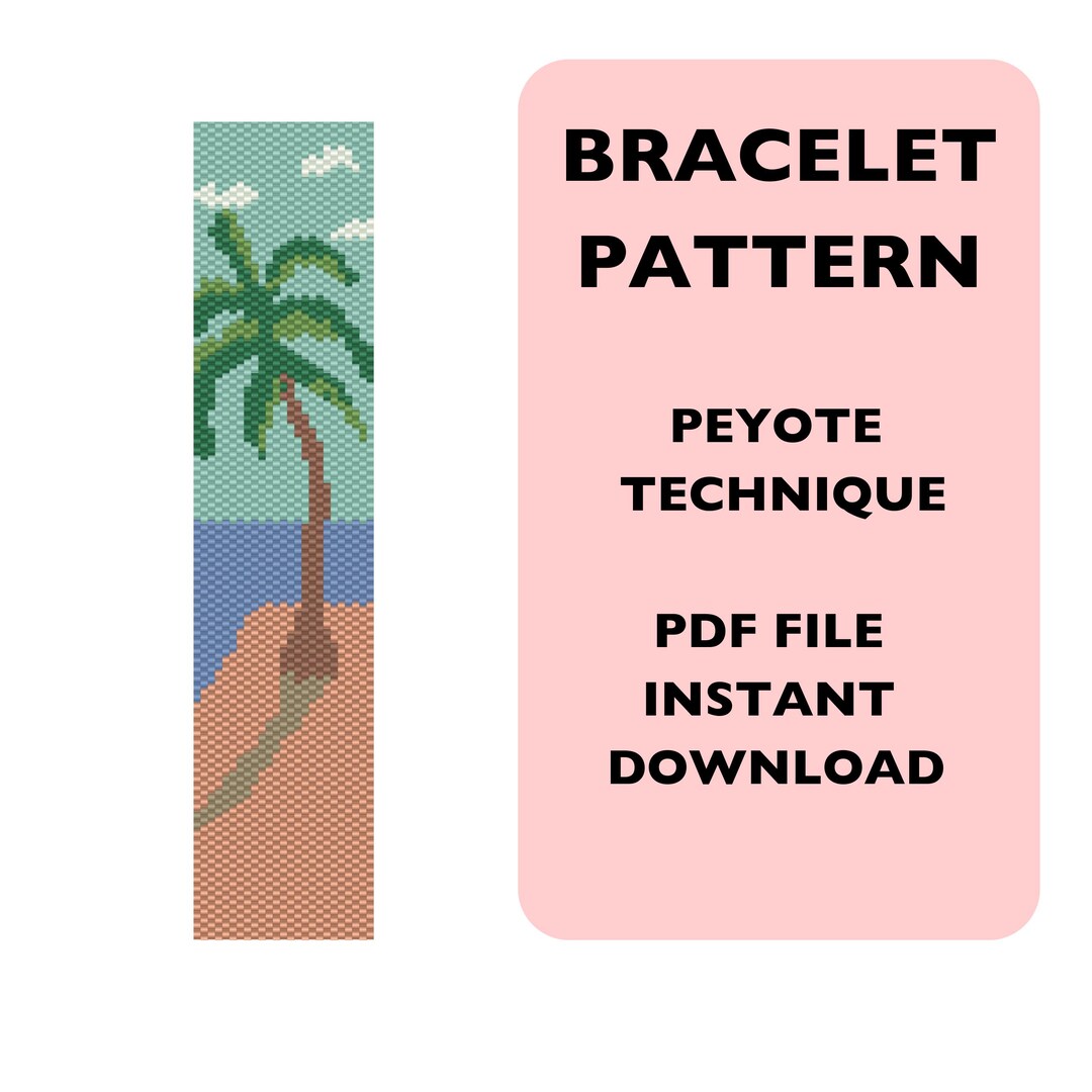 Palm Tree Peyote Bracelet Pattern – Tropical Beading Design (PDF) - Etsy
