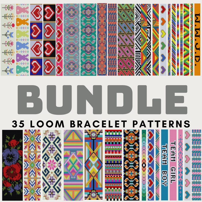 Entire Shop Miyuki Loom Beaded Bracelet Patterns and Tutorials Bundle ...