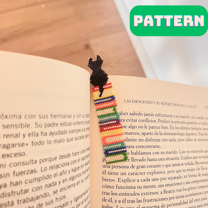 Beaded Cat Bookmark Pattern, Brick Stitch Bookmark PDF, Cute Animal ...