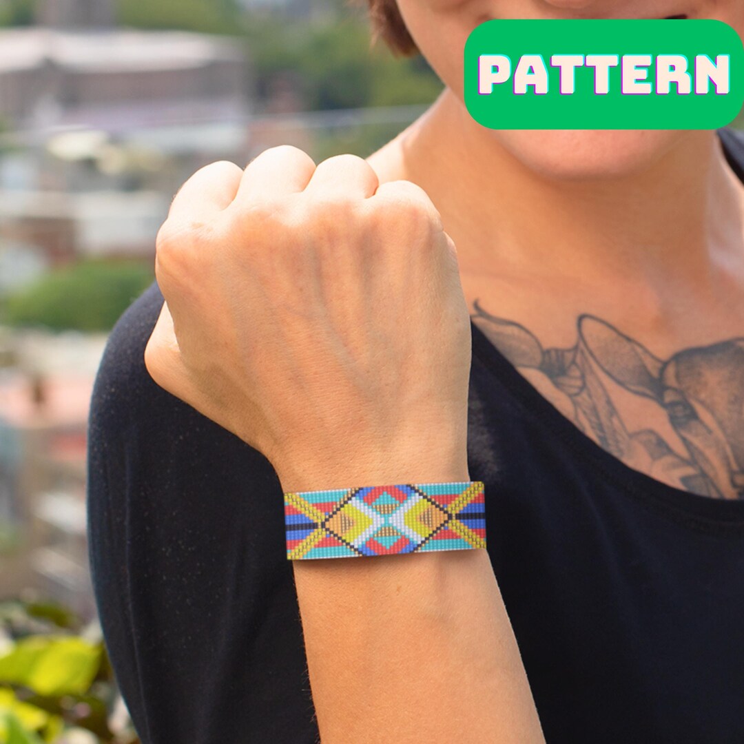 Native American Bracelet, Navajo Loom Miyuki Beaded Bracelet Patterns ...
