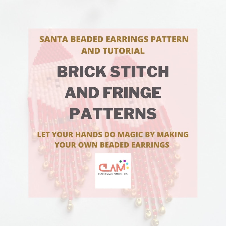 Santa Fringe Earrings Pattern and Tutorial, Beaded Dangle Earrings ...