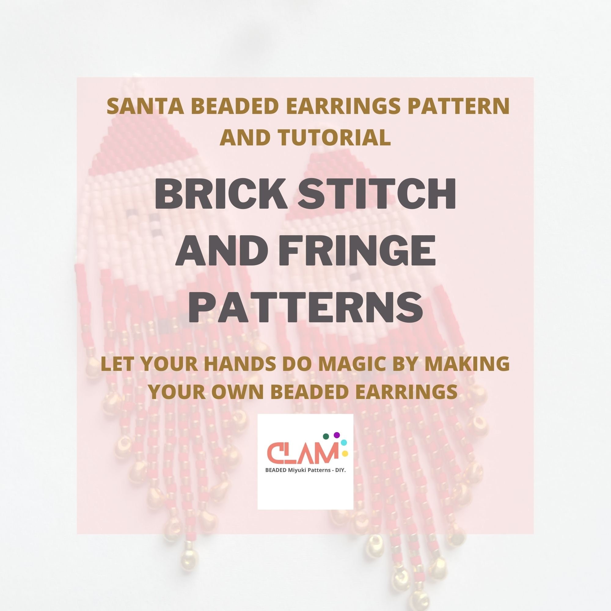 Santa Fringe Earrings Pattern and Tutorial, Beaded Dangle Earrings ...