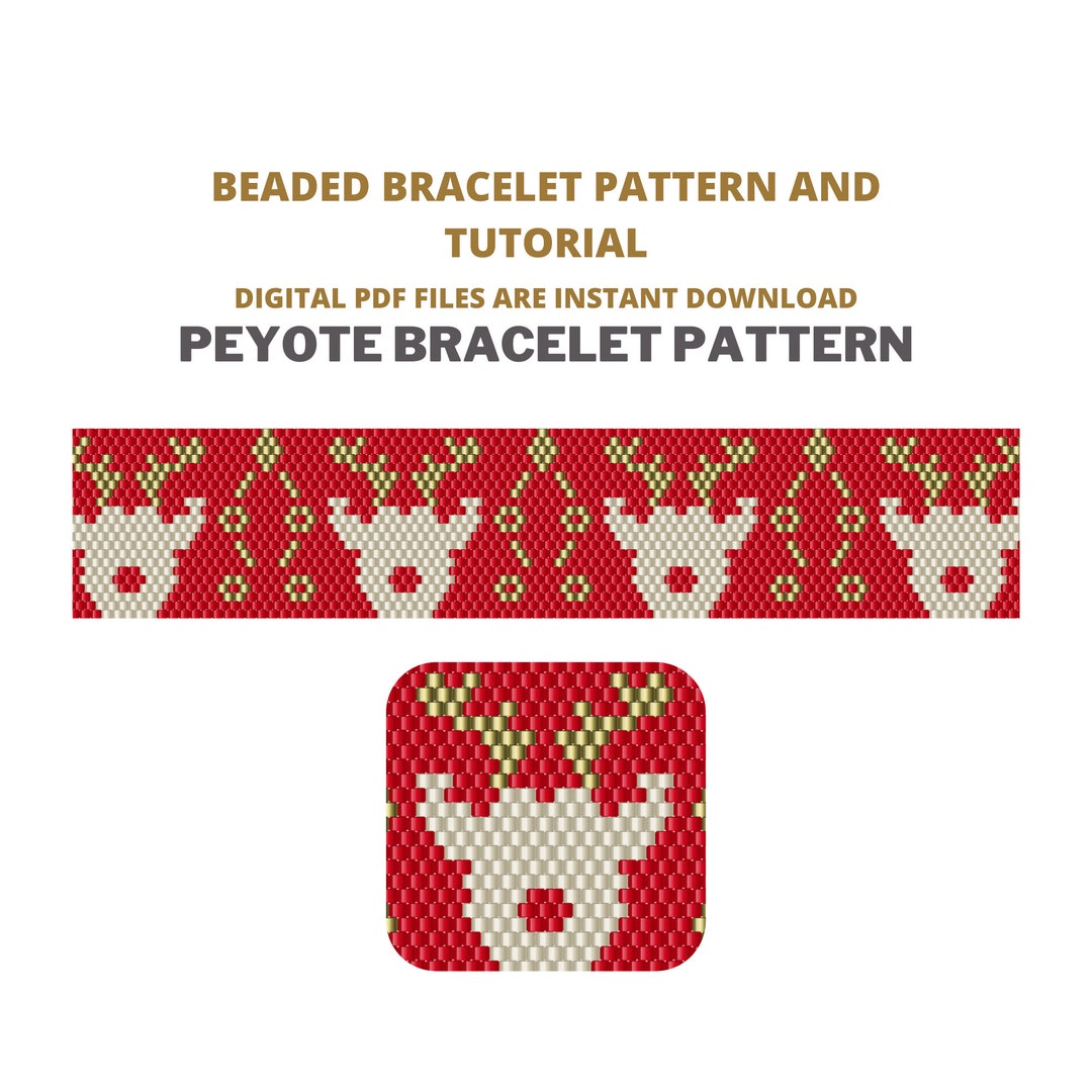 Miyuki Chritsmas Bracelet Pattern and Tutorial, Rudolf Peyote Pdf File ...