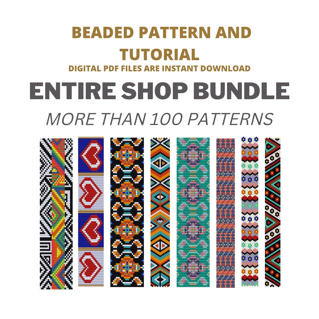 Beaded Patterns and Tutorials Bundle 100 Designs, Even and Odd Count ...