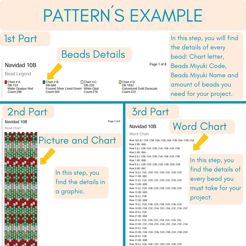 Miyuki Beads Bracelet Pattern, Step by Step Tutorial, Loom Weaving ...