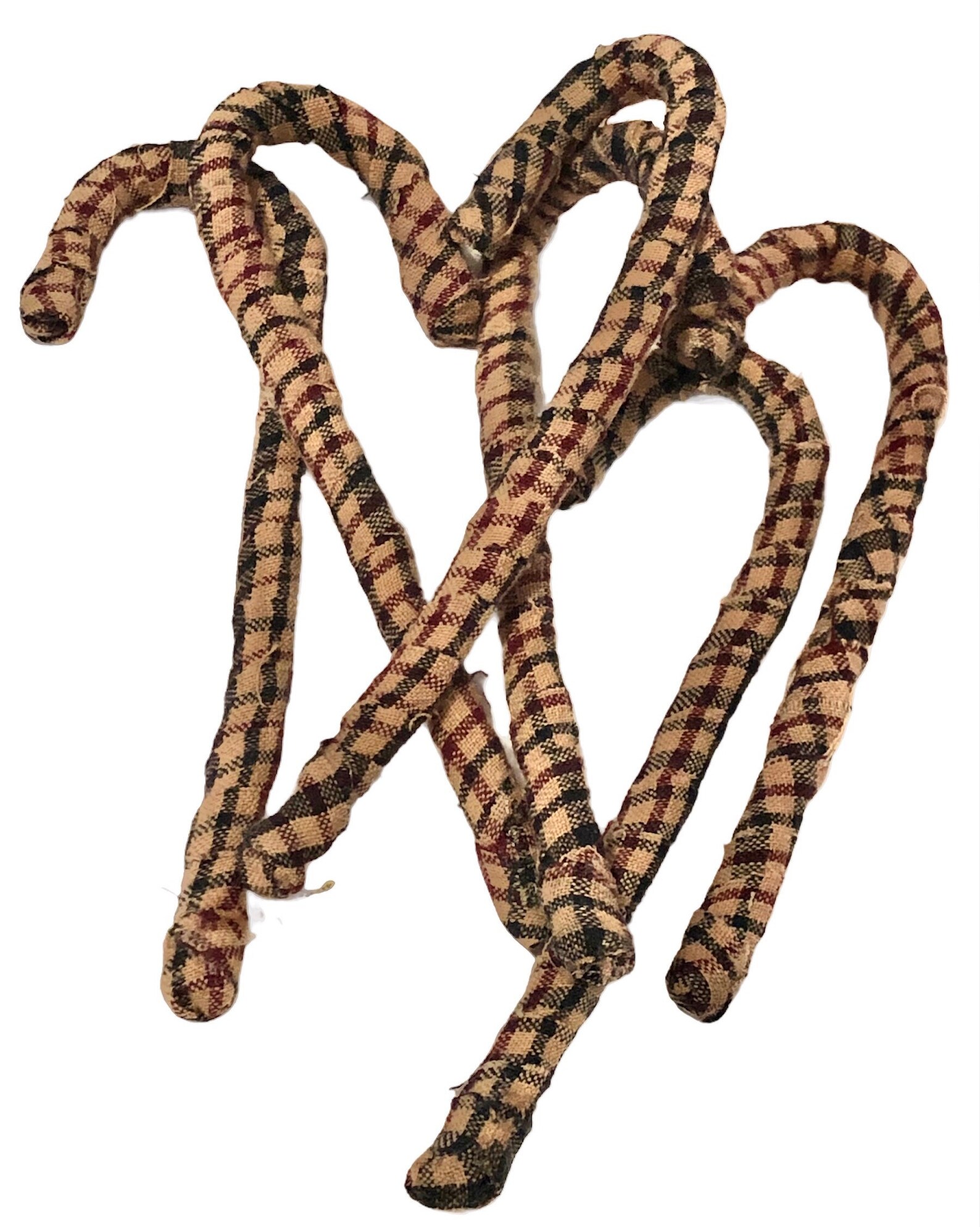Primitive Candy Cane, Rustic, Fabric Wrapped Candy Cane, Candy Cane ...