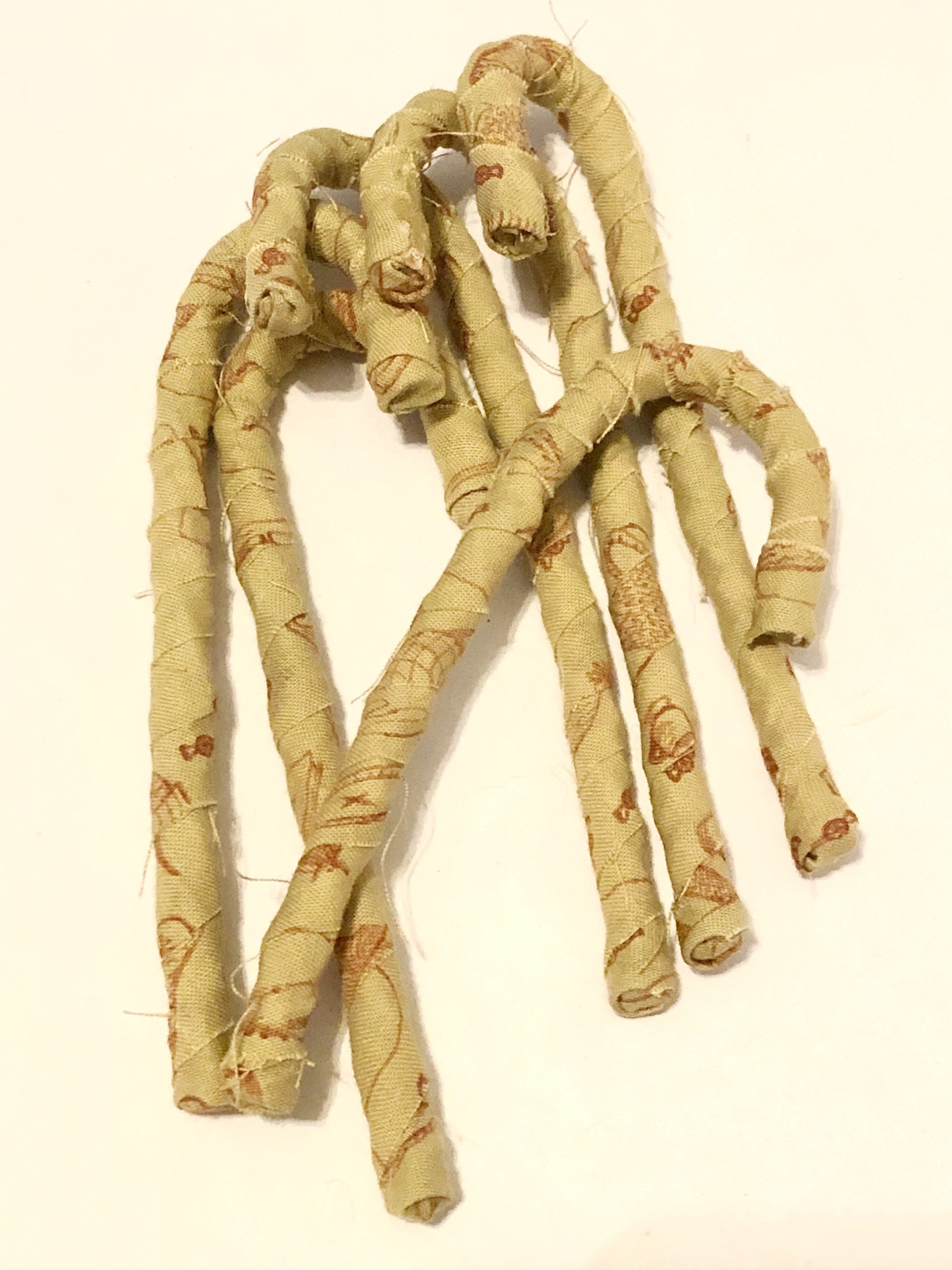 Primitive Candy Cane, Rustic, Fabric Wrapped Candy Cane, Candy Cane ...