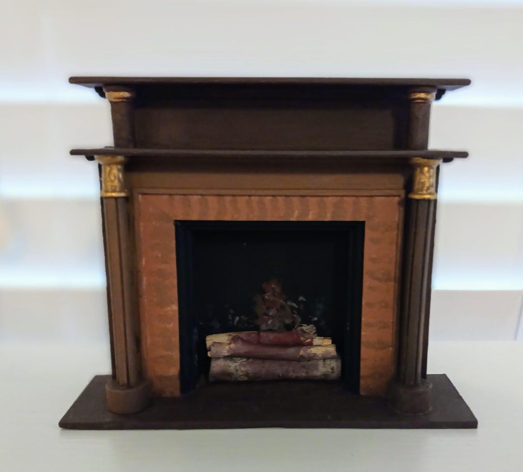 ON HOLD 4 ROBIN, Fireplace 1:12 Scale, Artisan Made, With Logs ...