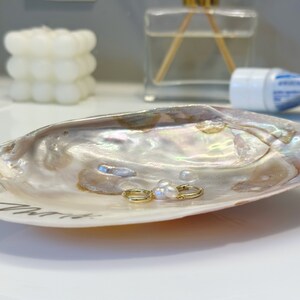 Oyster Shell Ring Dish Personalized Ring Dish Engagement Ring Holder ...