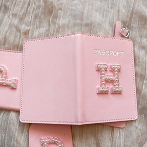 Custom Passport Cover Pink Honeymoon Passport Book Monogram Initial ...