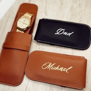 Custom Travel Watch Case Personalized Vegan Leather Watch Holder ...
