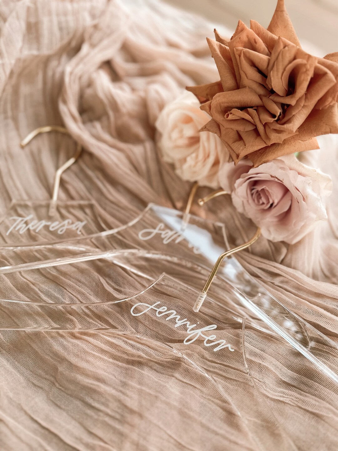 Acrylic Hanger Bridesmaid Hangers Personalized Bridal Party Hangers ...