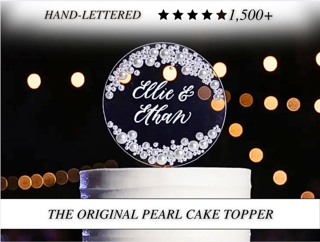 Pearl Acrylic Cake Topper Acrylic Wedding Cake Topper Pearl Cake Topper ...